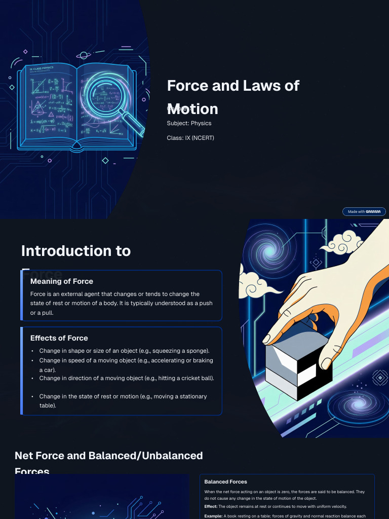 Understanding Force and Motion Laws | PDF | Force | Inertia