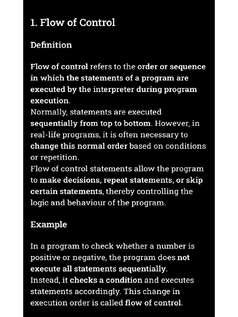 Flow of Control | PDF