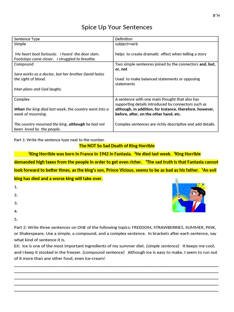 Spice Up Your Sentences | PDF