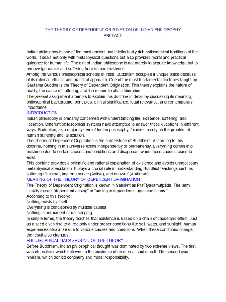 Understanding Dependent Origination in Buddhism | PDF | Indian ...