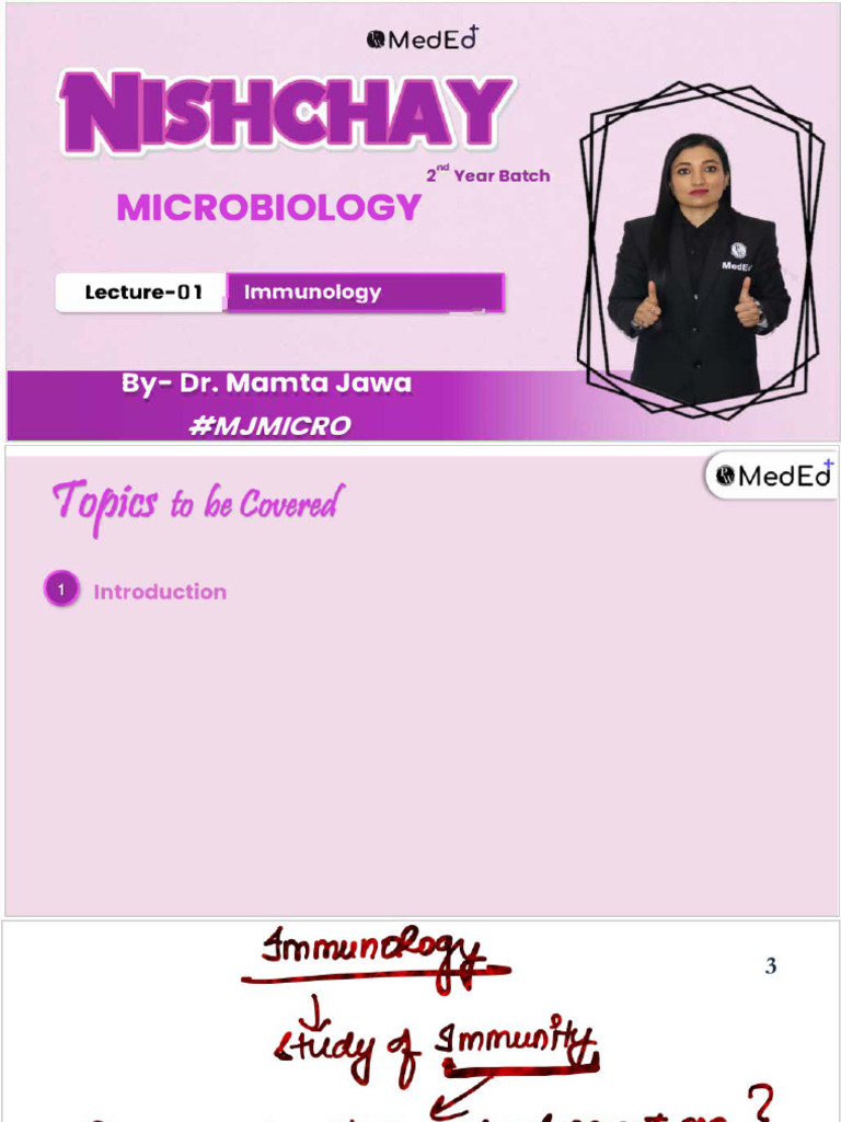 Microbiology and Immunology Lecture 1 | PDF