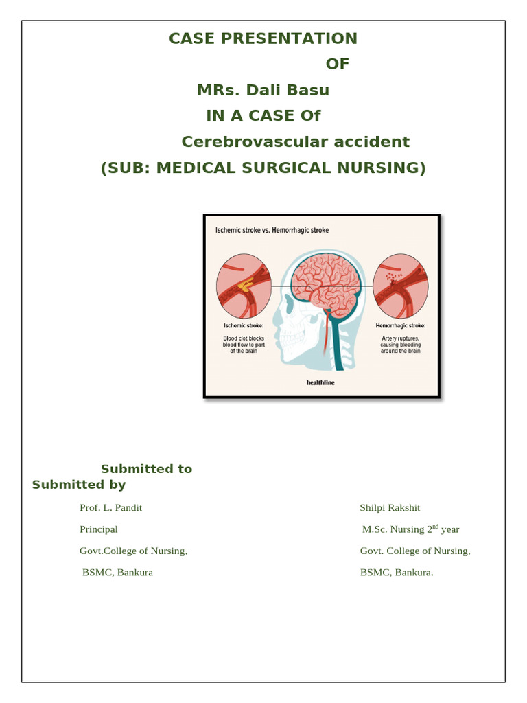 Case Presentation of Cva | PDF | Stroke | Heart