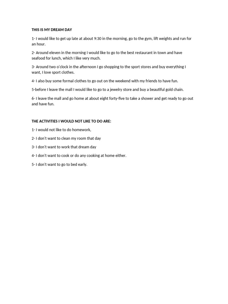 This Is My Dream Day | PDF