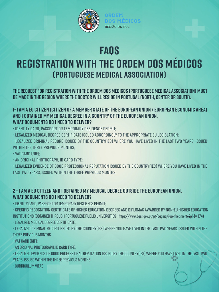 Registration Requirements for Doctors in Portugal | PDF | Identity ...