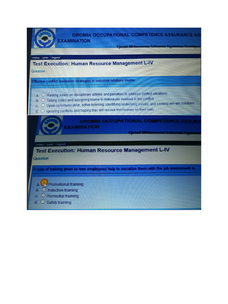 Exam HRM COC LEVEL IV | PDF