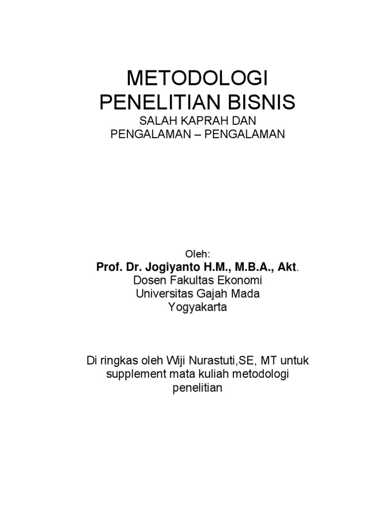Metopen Jogiyanto | PDF