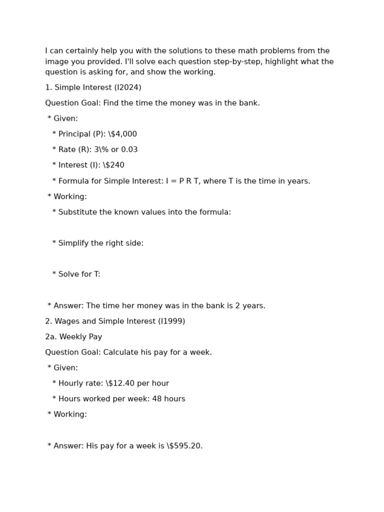 Ratio Solution | PDF | Ratio | Interest