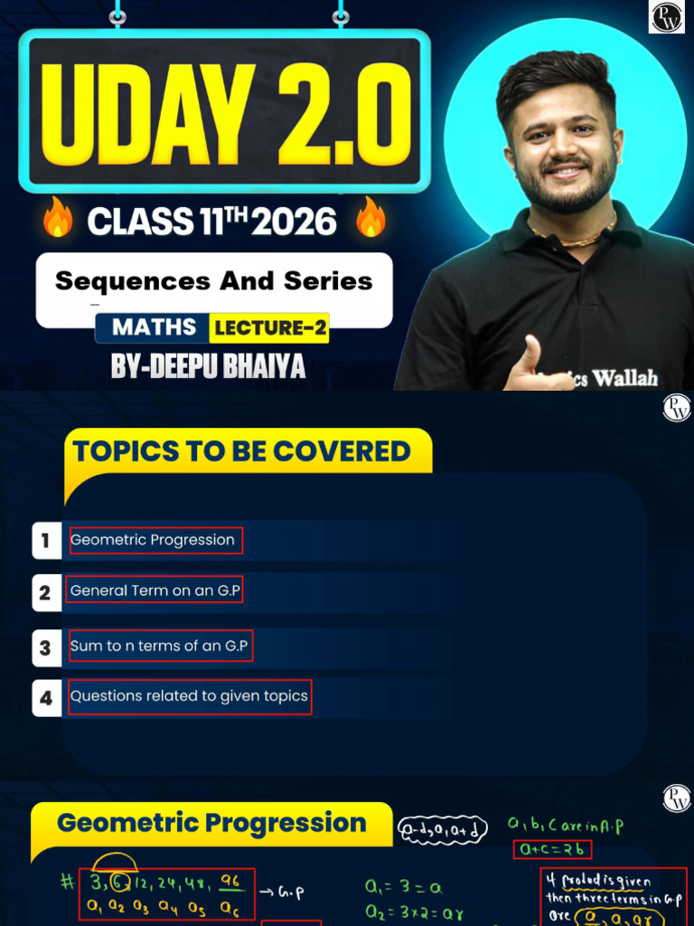 Sequences and Series 02 Class Notes | PDF