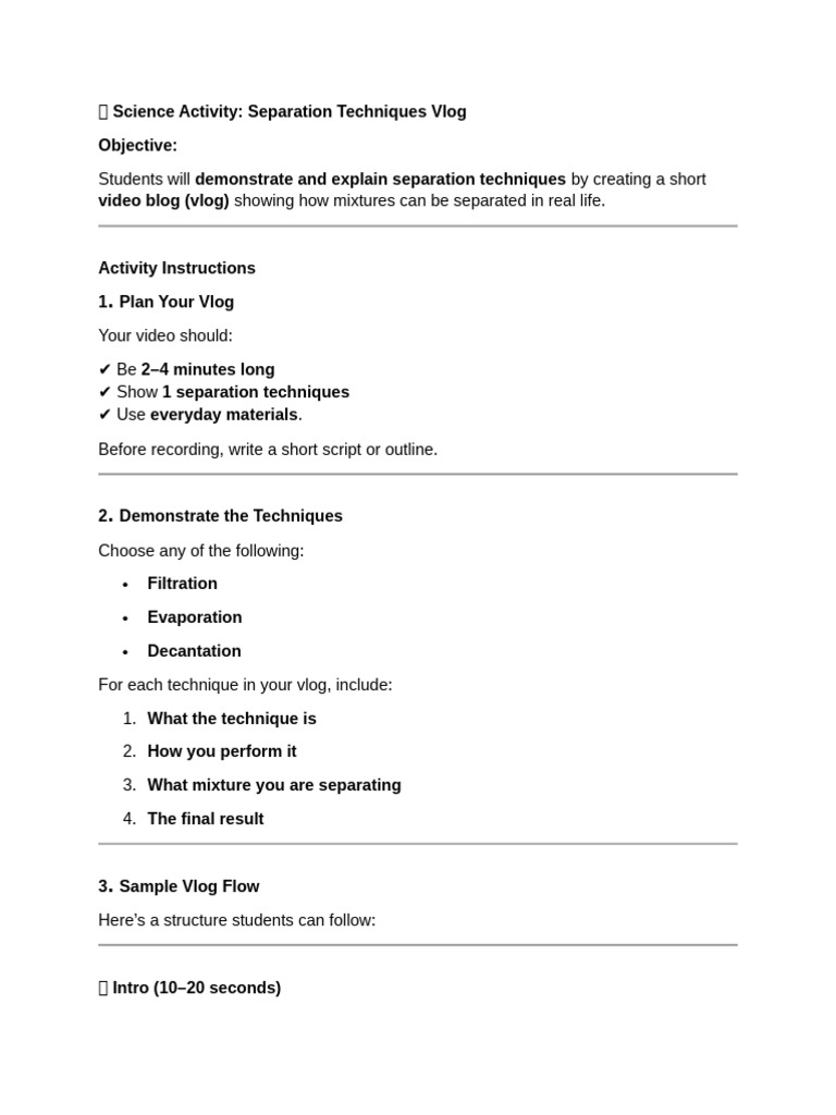 Separation Technique Activity | PDF
