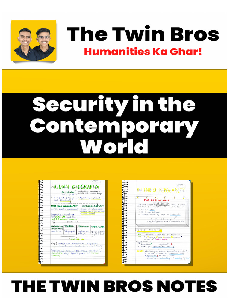 Security in the Contemporary World Notes by the Twin Bros | PDF