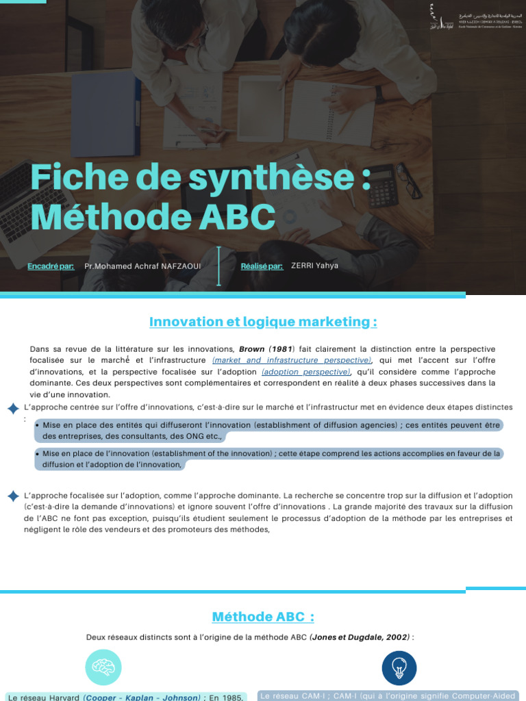 Méthode ABC : Innovation et Diffusion | PDF | Commercialisation ...