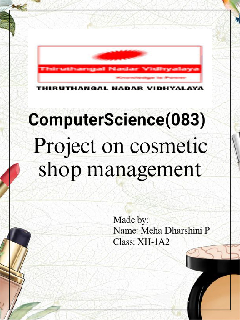 Cosmetic Shop Management System Project | PDF | Databases | Computer ...