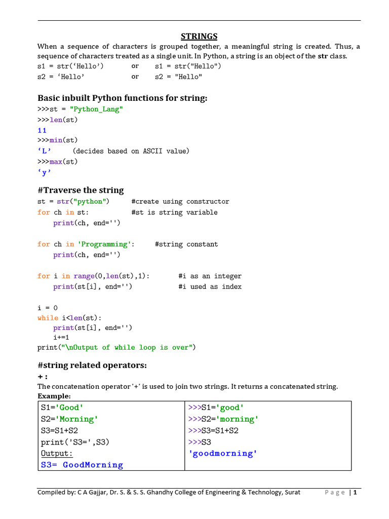 String-List in Detail | PDF | Parameter (Computer Programming) | String ...