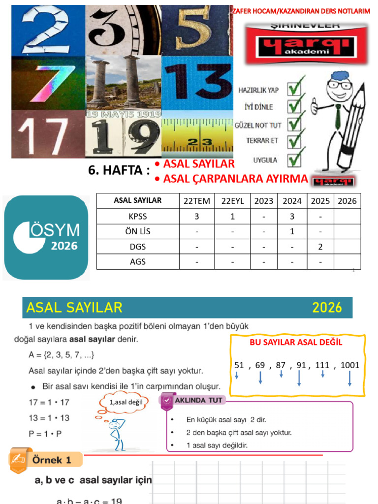 6 Asal Sayilar 2026 | PDF