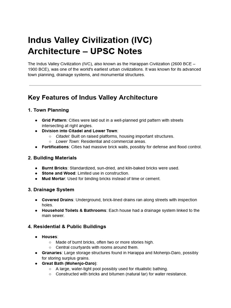 Indus Valley Civilization Architecture Guide | PDF | Brick