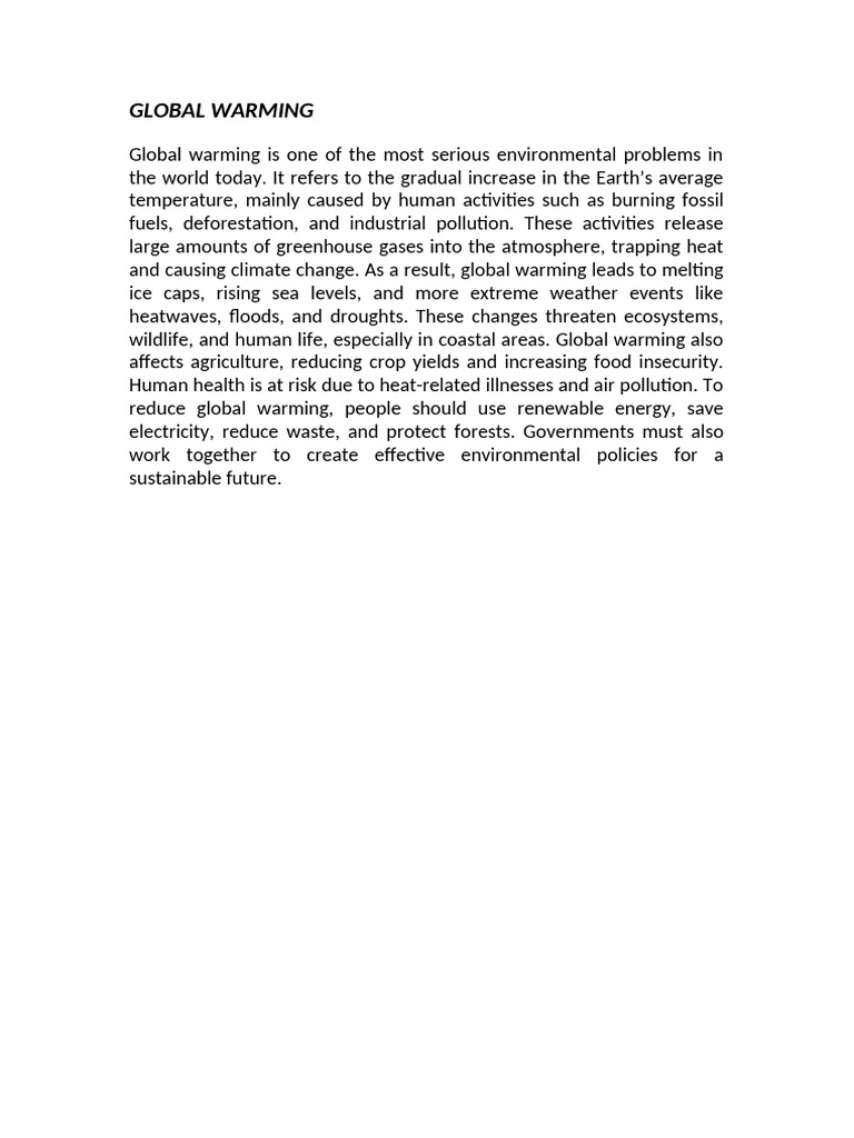 Understanding Global Warming Effects | PDF