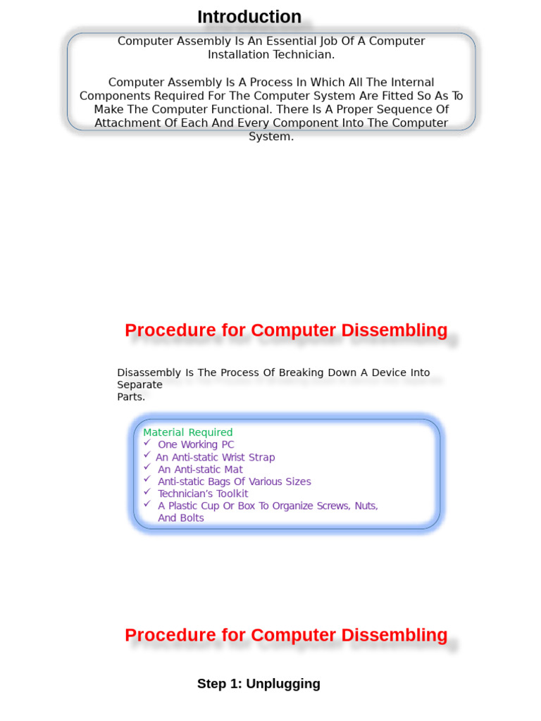 computer assembling and disassembling | PDF | Electrical Connector ...