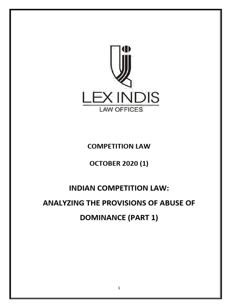 Abuse of Dominant Position-1 | PDF | Intellectual Property ...