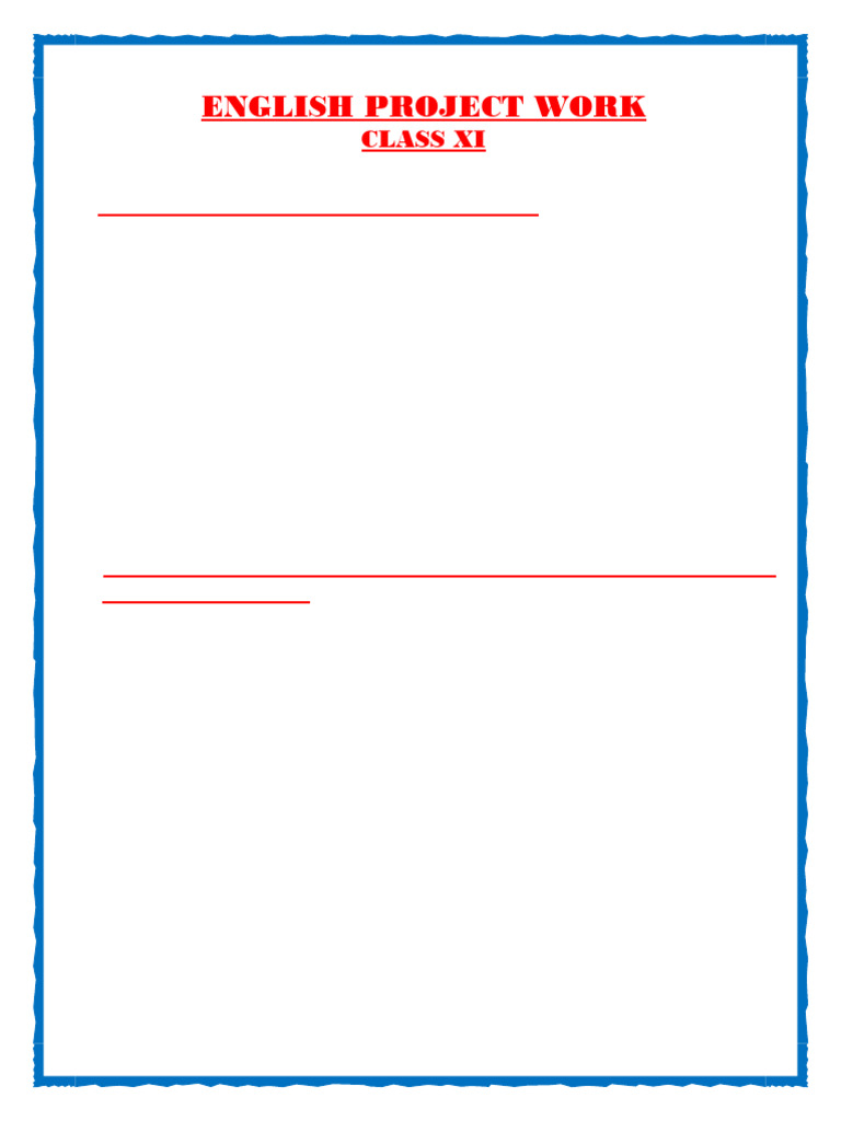 Xi English Project Work | PDF