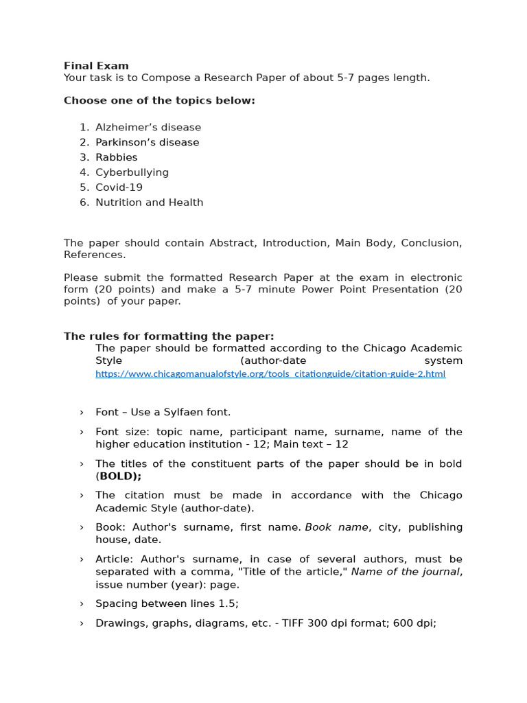 Final Exam (Research Paper) | PDF