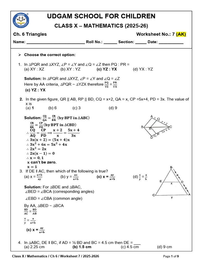 Mathematics Chapter 6 26-AUG-2025 m68s17207T | PDF | Geometry ...