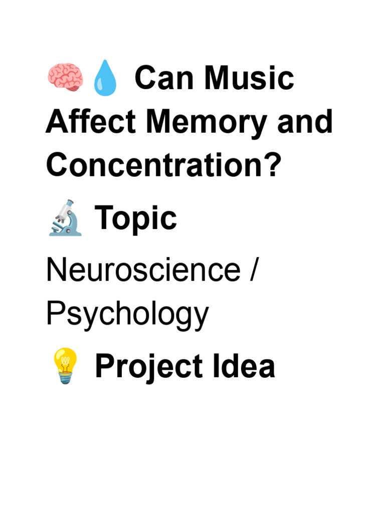 ?? Can Music Affect Memory and Concentration | PDF