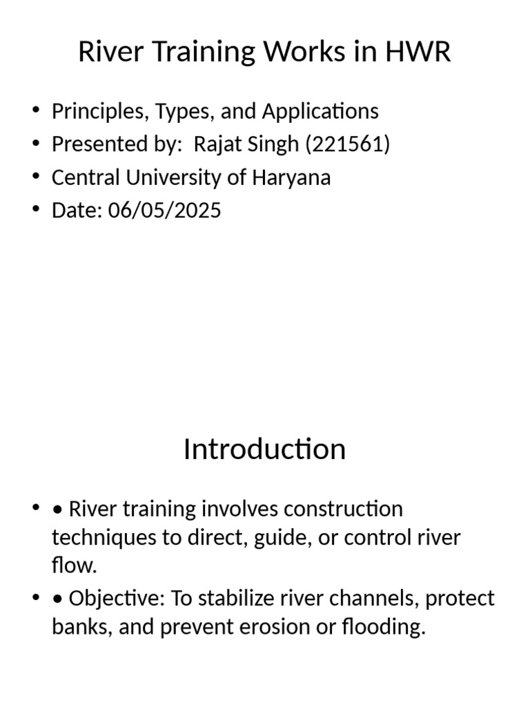 River Training Works HWR | PDF