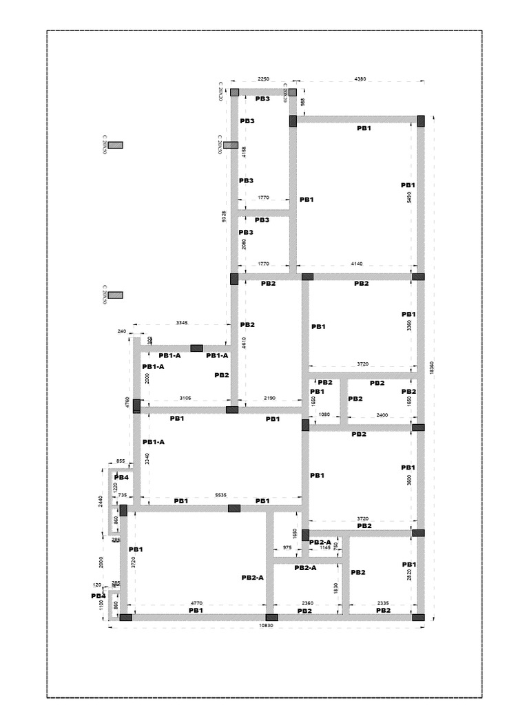 Plinth Beam Layout Inside Dimension | PDF
