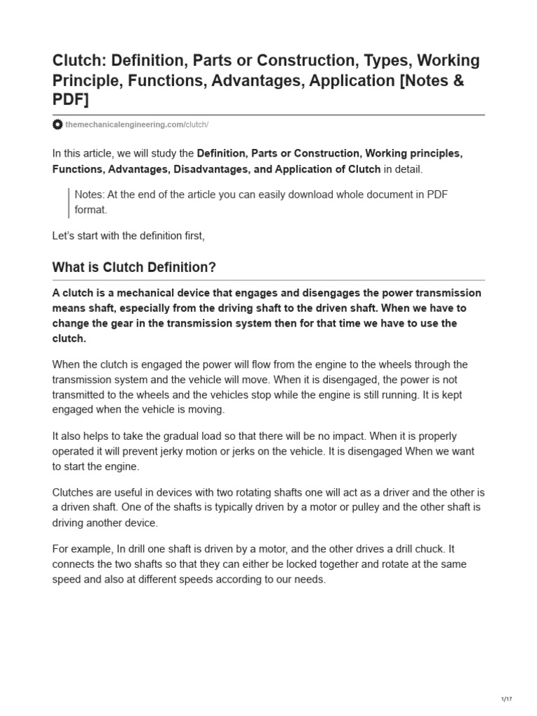 Themechanicalengineering.com-Clutch_ Definition, Parts or Construction ...