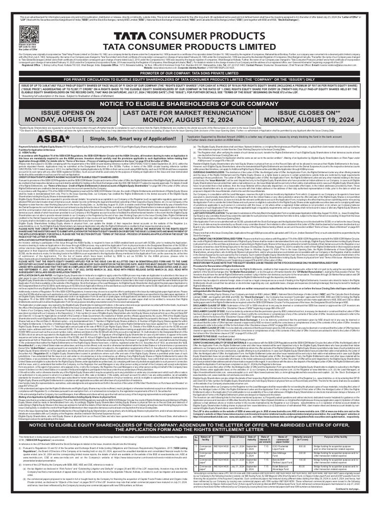Tata-Consumer-Products-Limited-Addendum-to-the-LOF(1)(1) | PDF | Equity ...
