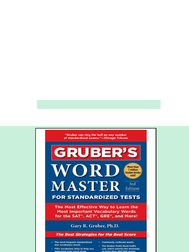 (Ebook) Gruber's Word Master for Standardized Tests: The Most Effective ...