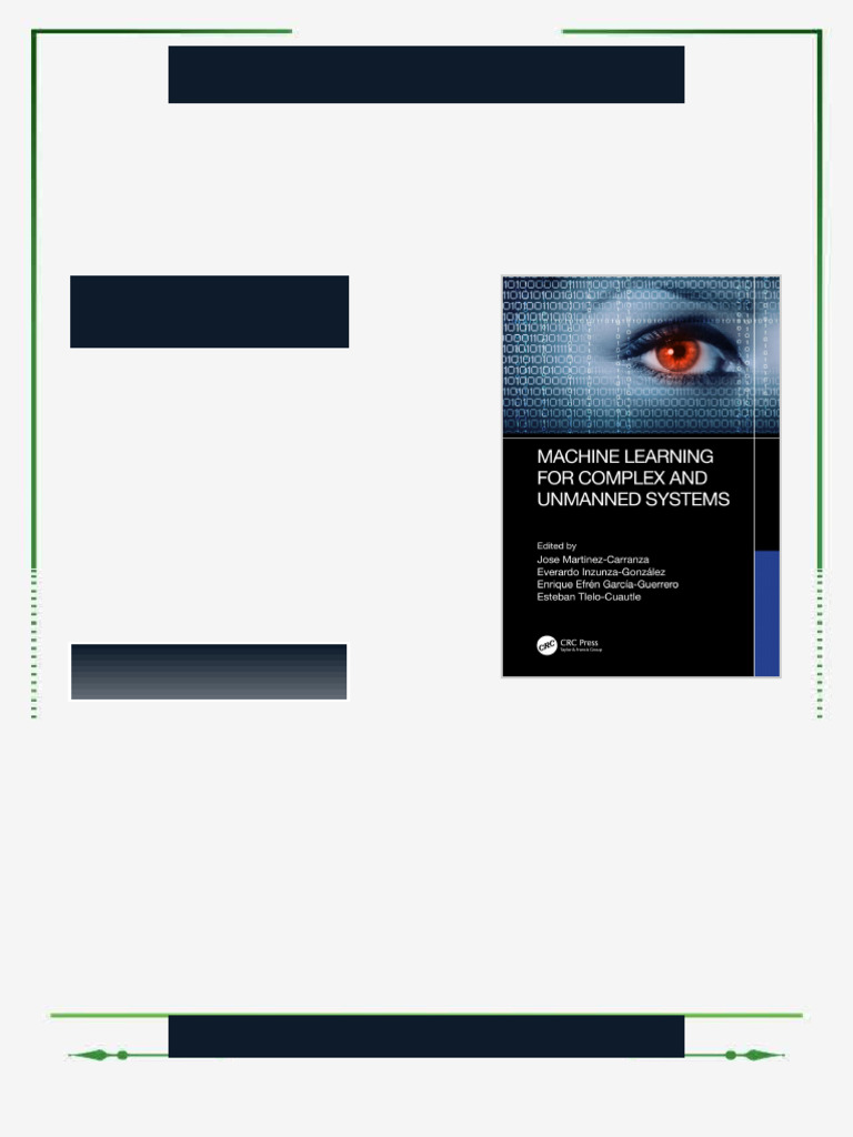 Machine Learning For Complex And Unmanned Systems 1st Edition Esteban ...