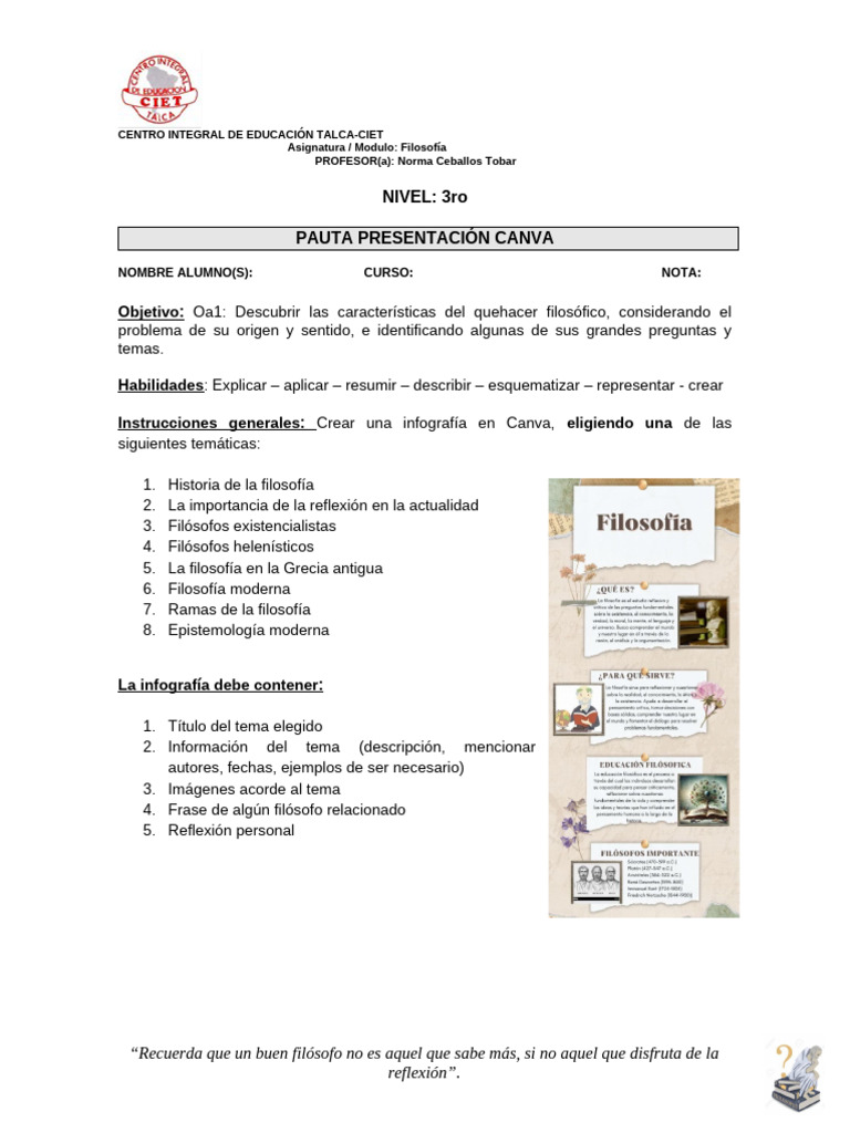 Pauta Canva 3ro D | PDF | Infografia | Comunicación humana