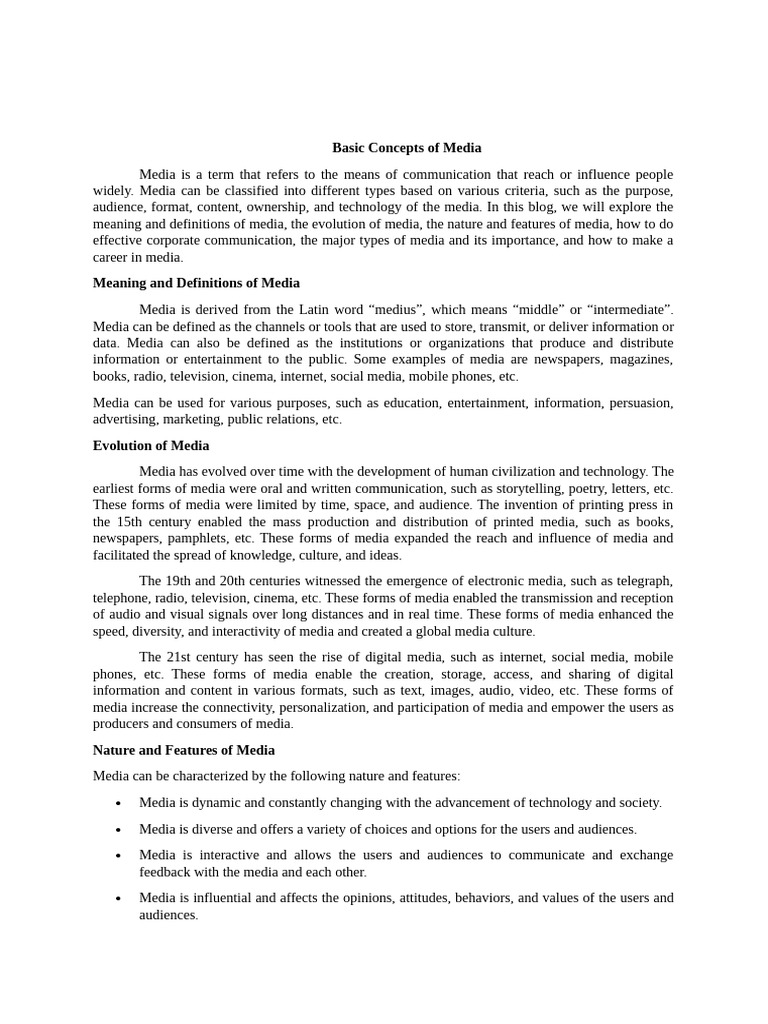 Understanding Media: Types and Evolution | PDF | Mass Media | Public ...