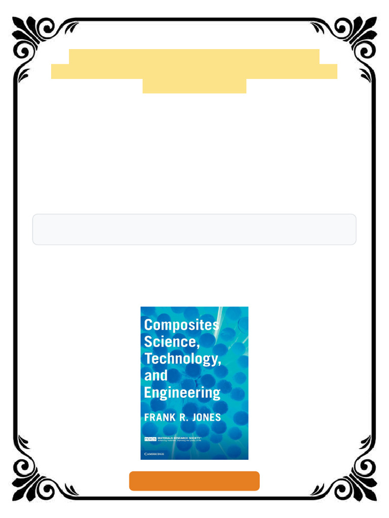 Composites Science Technology and Engineering Frank R. Jones eBook ...