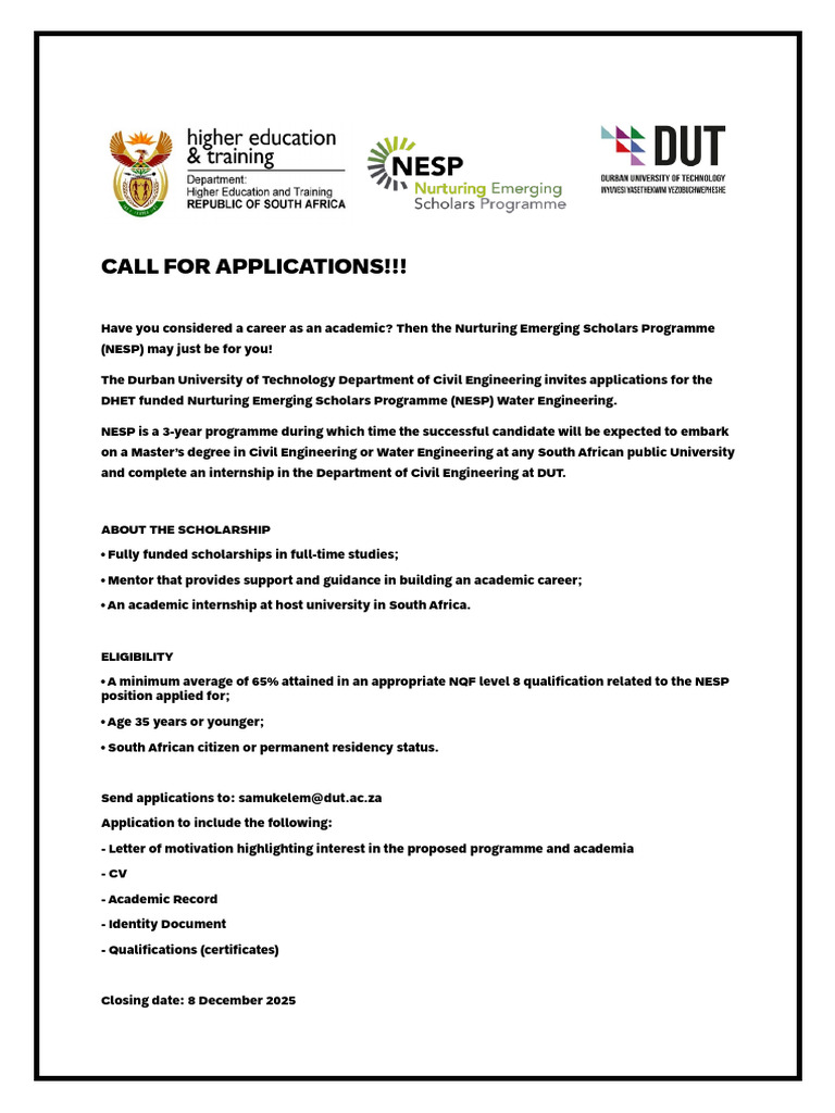 Call For Applications Civil Eng - 2 December 2025 | PDF