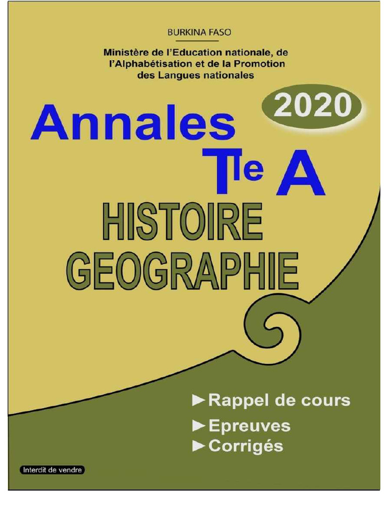 annales_histoire_geo_tle_acd-1 | PDF | Image Scanner | Computer Hardware