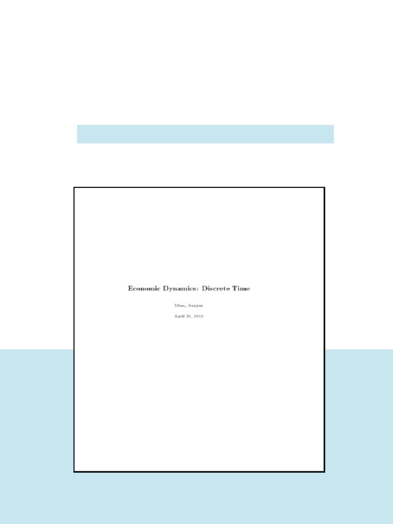 Economic Dynamics Discrete Time Draft Miao J available instanly | PDF ...