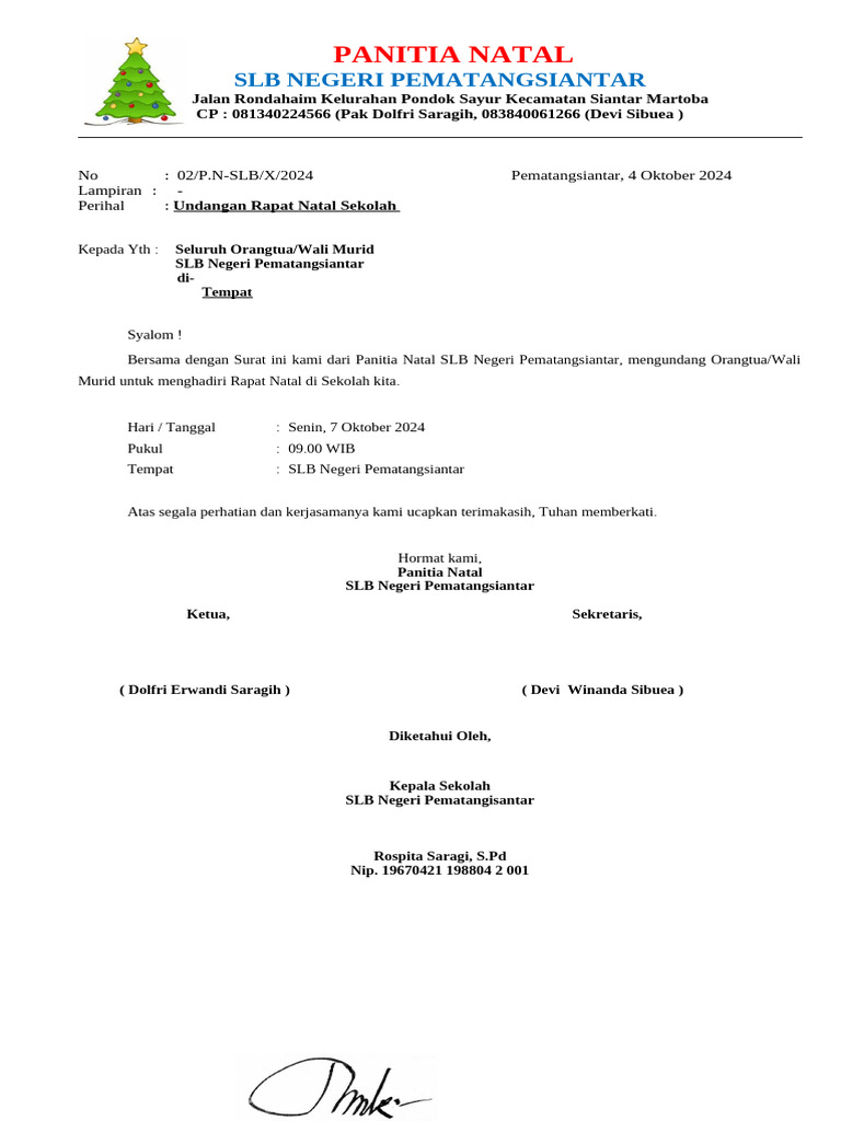 Undangan Natal SLB | PDF