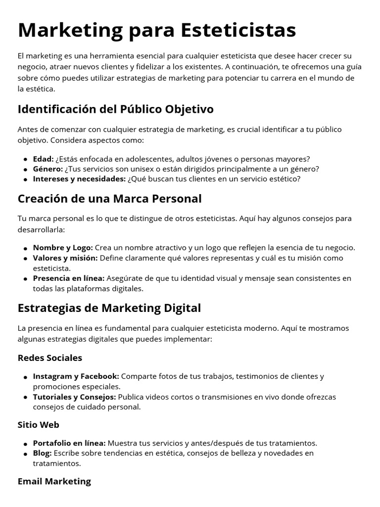Marketing para Esteticistas - 20250829 - 190109 - 0000 | PDF ...