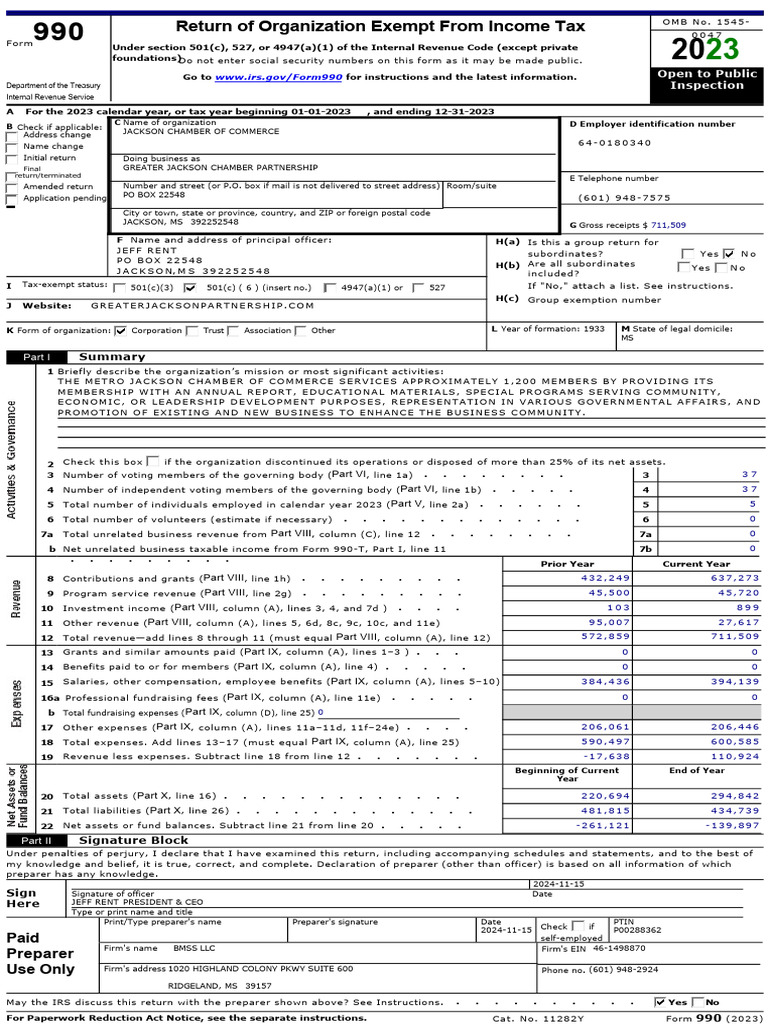 Jackson Chamber of Commerce | PDF | Irs Tax Forms | Taxes