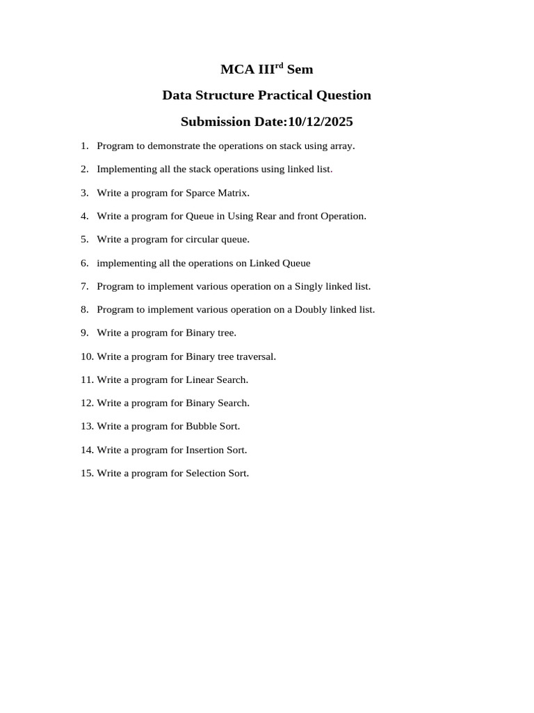 Data Structure Practical-1 | PDF