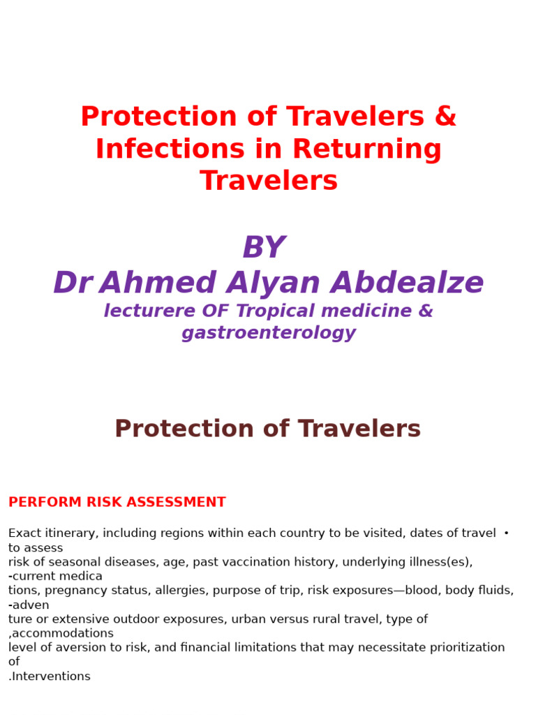 Traveler Health: Infection Prevention Guide | PDF | Infection | Malaria