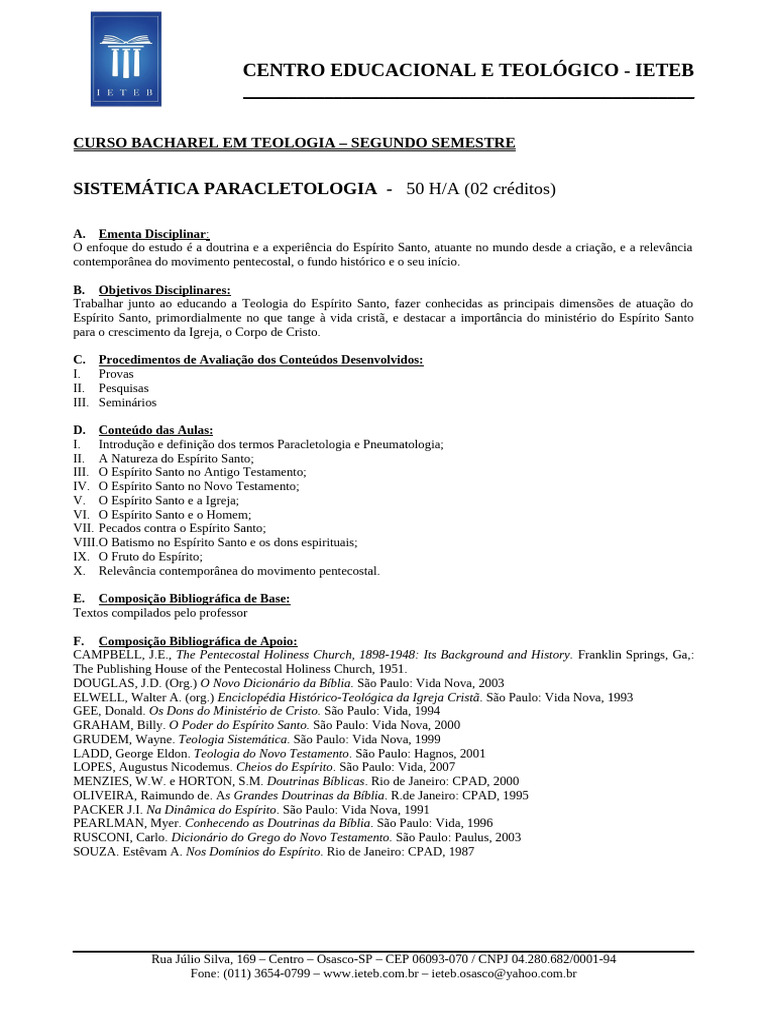 Teologia do Espírito Santo: Paracleto e Pentecostal | PDF | Espírito ...