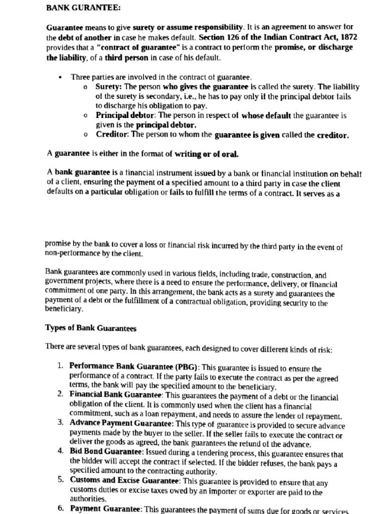 Understanding Bank Guarantees and Letters of Credit | PDF | Letter Of ...
