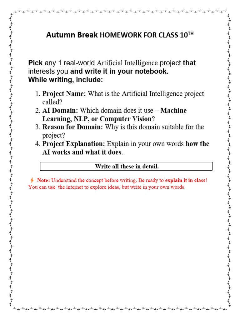 Homework For Ai Class10th | PDF