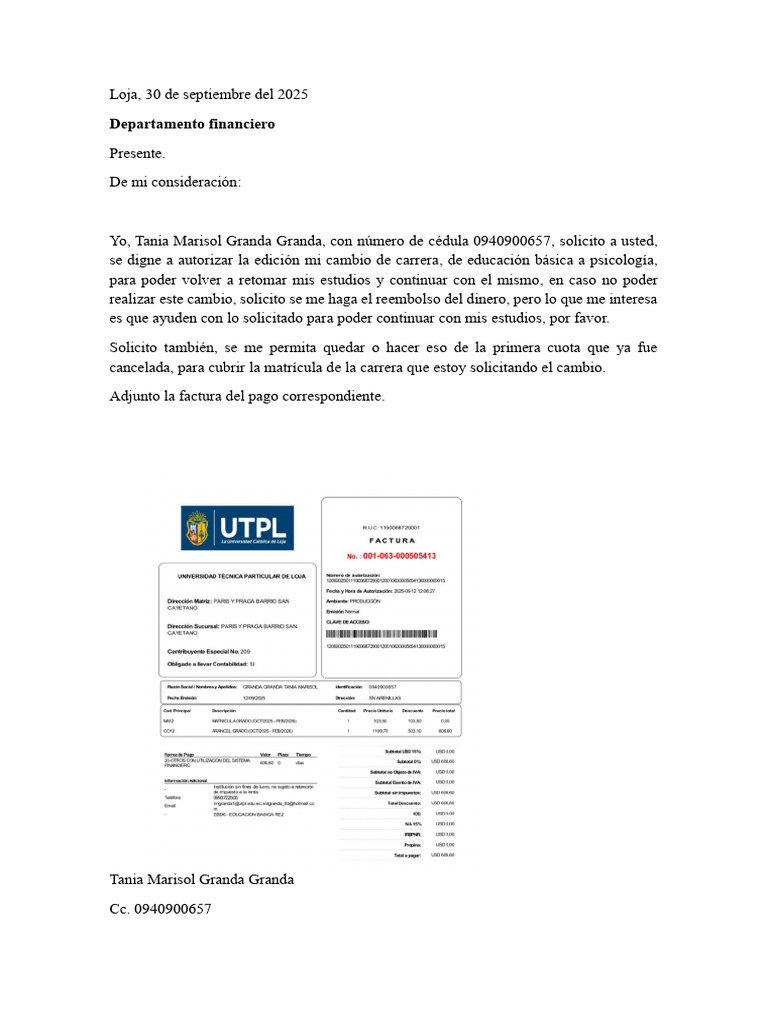 Edición de matrícula | PDF