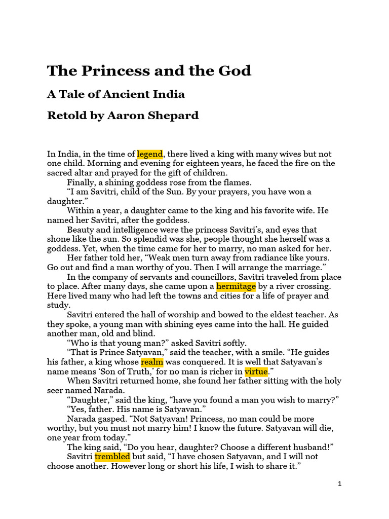Savitri: A Tale of Love and Fate | PDF
