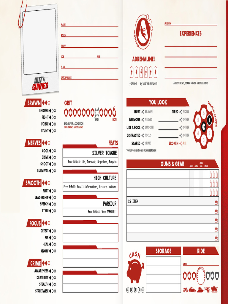 Oby - Ind - Character Sheet - Outgunned | PDF