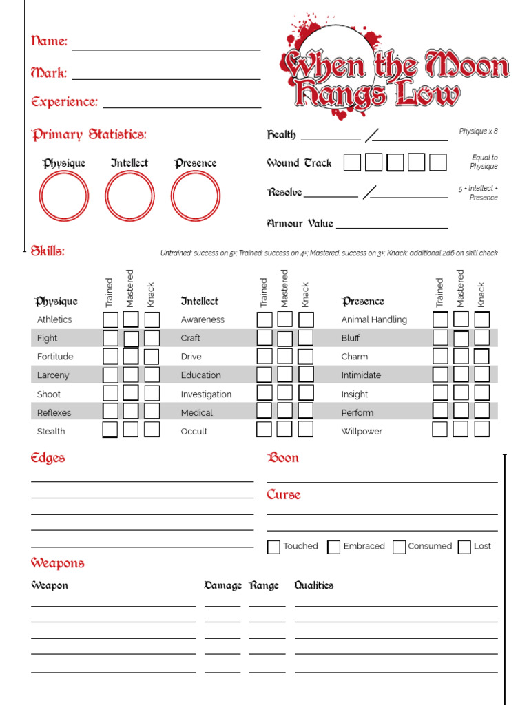Fiche de personnage : Léonard Lawson | PDF